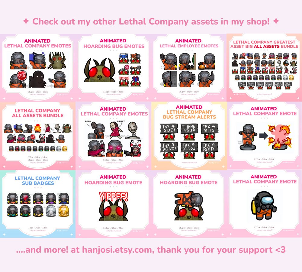 Lethal Company ANIMATED ALL EMOTES - Discord, Twitch, Streaming, Lethal ...