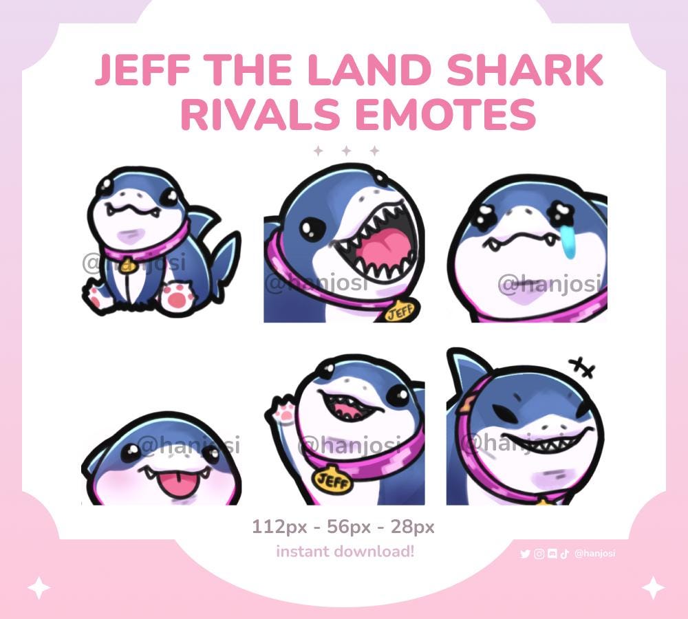 JEFF the Land Shark Marvel Rivals Emotes - Cute Fish, Pop Cat Emote ...