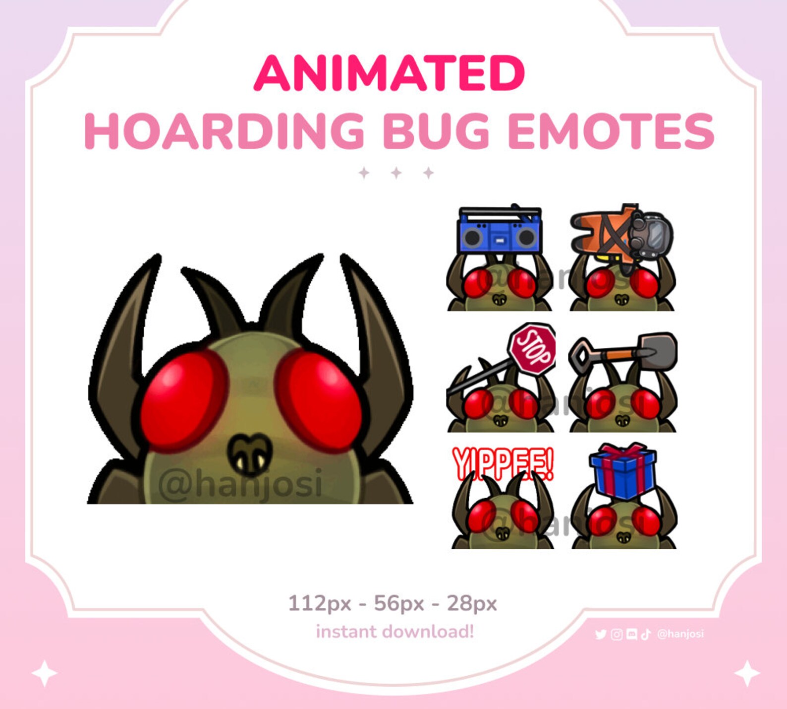 Lethal Company ANIMATED BUG Emotes Set Yippee Bug Hoarding Bug