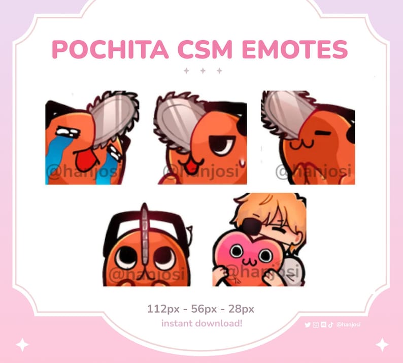 POCHITA EMOTE Set - CSM Emotes, Anime, Cute, Dog Emotes, Chain Saw ...