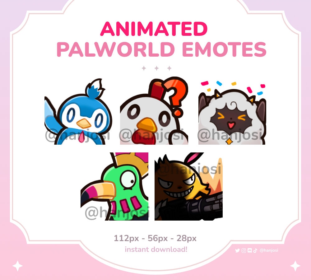 PALWORLD EMOTES Set 1/3 ANIMATED - Cute Animated Emotes, Discord Emotes ...