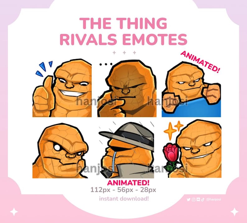 THE THING Marvel Rivals Emotes - Fantastic Four, Fantastic 4, First ...