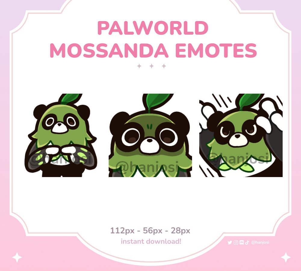 PALWORLD MOSSANDA EMOTES Set Cute Emotes, Discord Emotes, Streaming ...