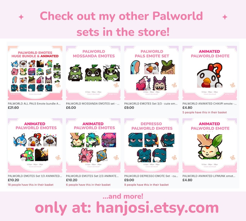 PALWORLD ALL PALS Emote Bundle Animated Set Cute Emotes, Discord Emotes ...