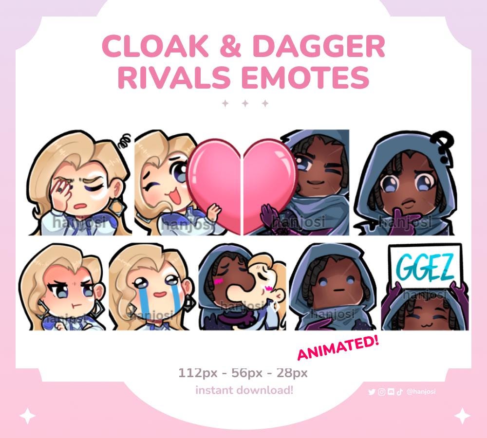 CLOAK AND DAGGER Marvel Rivals Emotes - Tandy Bowen, Ty Johnson, Marvel ...