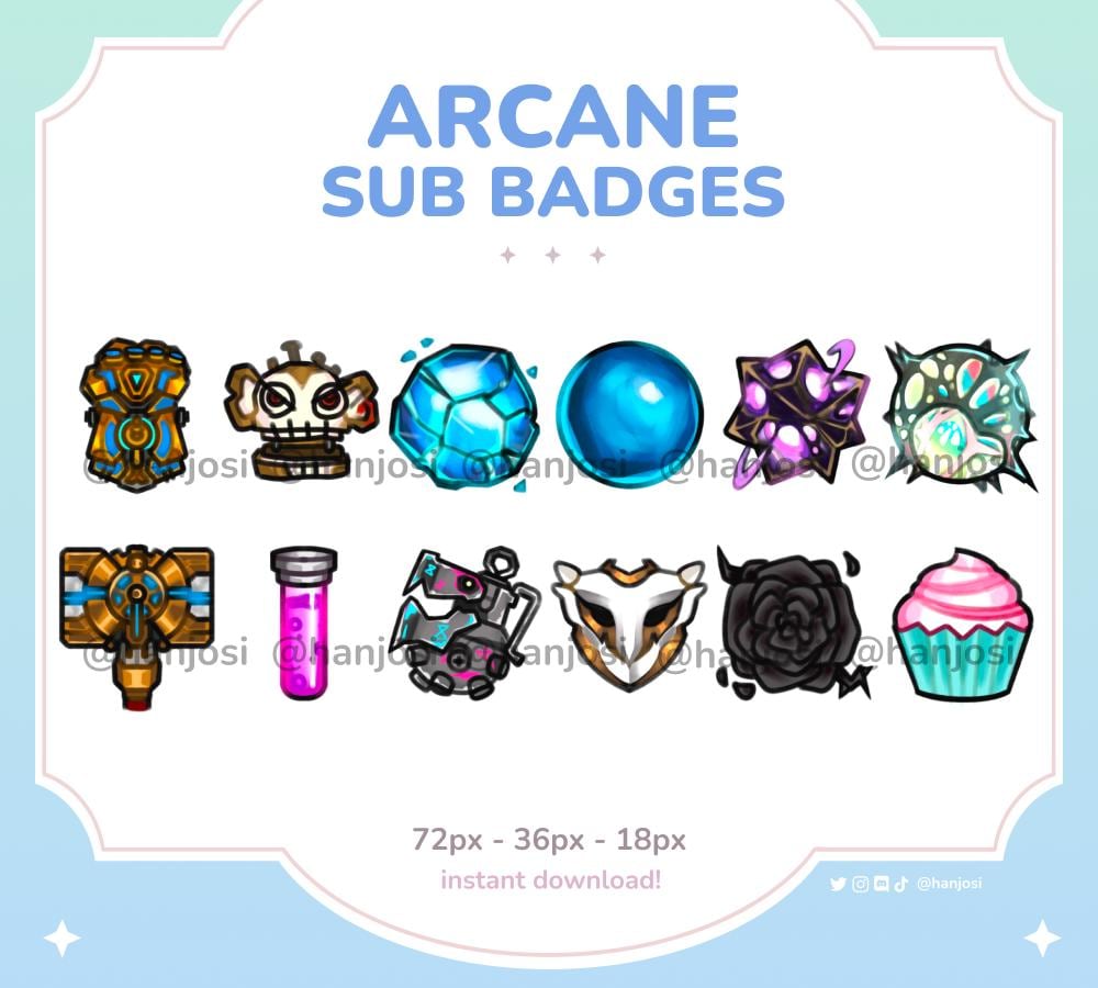 ARCANE League of Legends Sub Badges: Membership Emotes Discord Twitch ...
