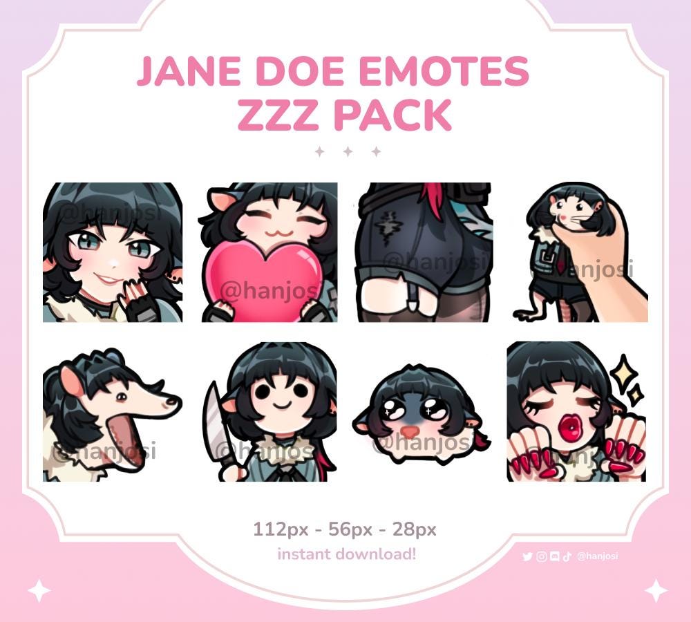 Jane Doe ZZZ Zen Zoneless Zero Emotes - Zzz Emotes, Discord Emote ...