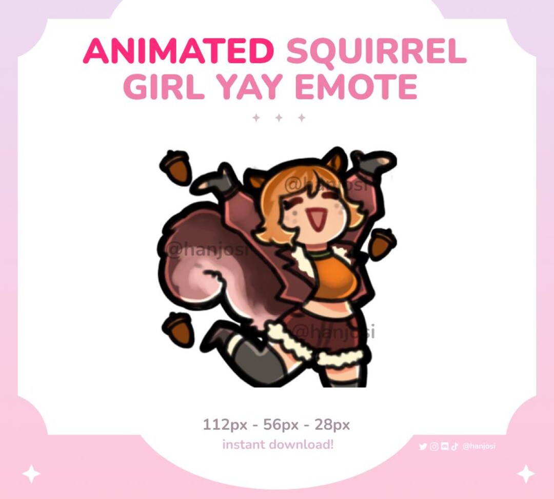 SQUIRREL GIRL Yay Marvel Rivals Emote - ANIMATED Emote - Acorn Emote ...