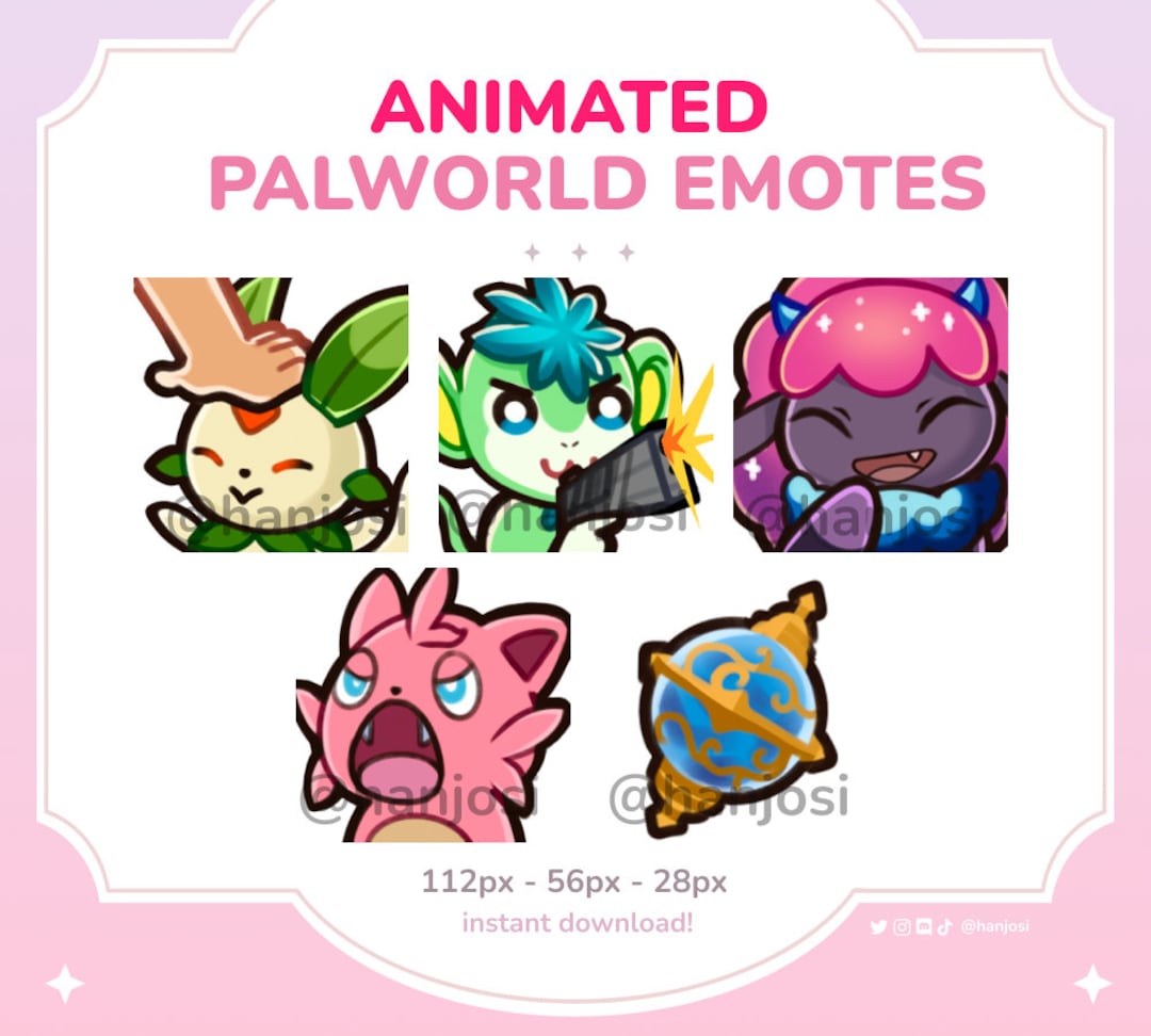 PALWORLD EMOTES Set 2/3 ANIMATED Cute Animated Emotes, Discord Emotes ...