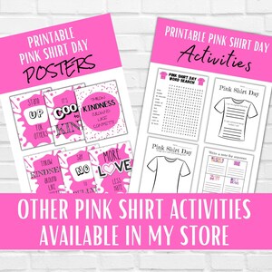 Pink Shirt Day Activities, Kindness Bingo, Pink Shirt Bingo, Anti ...