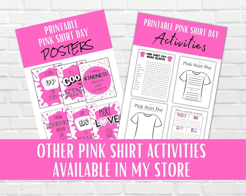 Pink Shirt Day Activities, Kindness Bingo, Pink Shirt Bingo, Anti ...