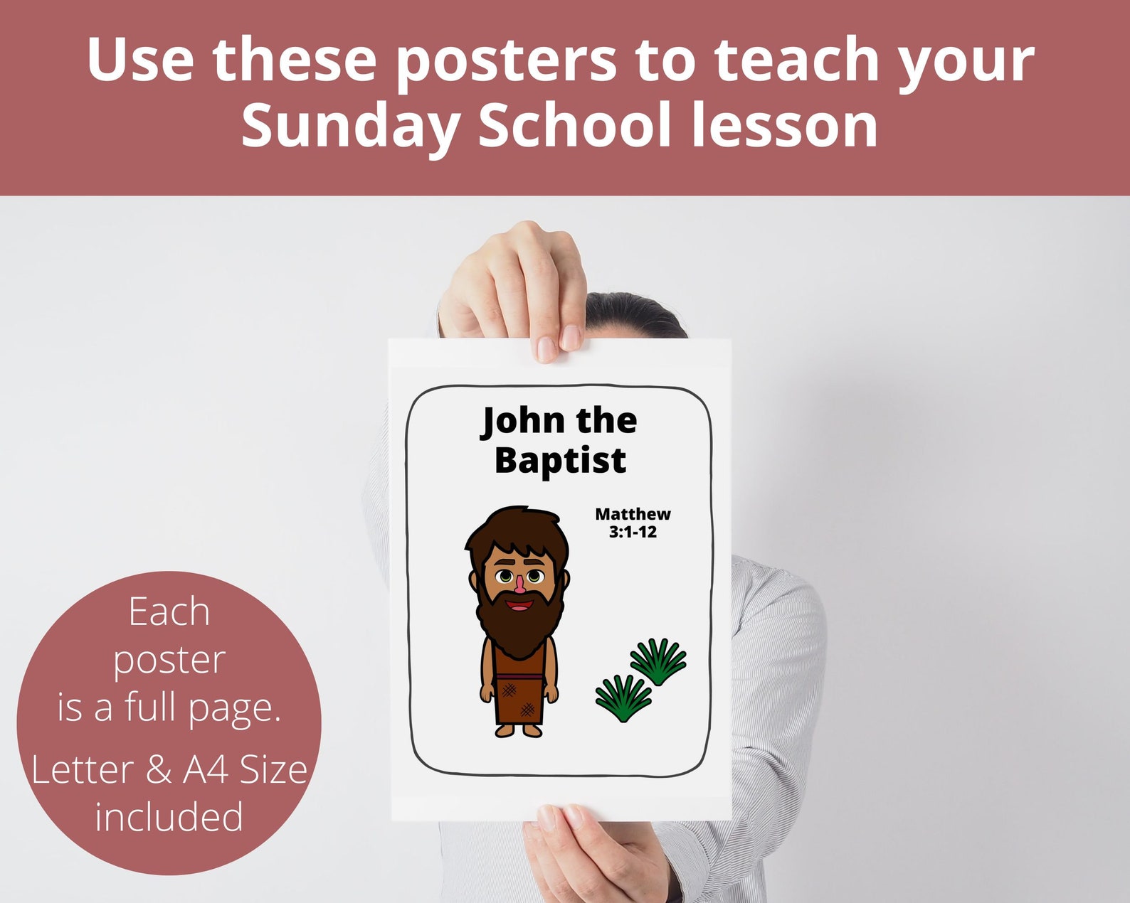 John the Baptist, Honey and Locust, Bible Story Poster, Bible Coloring ...