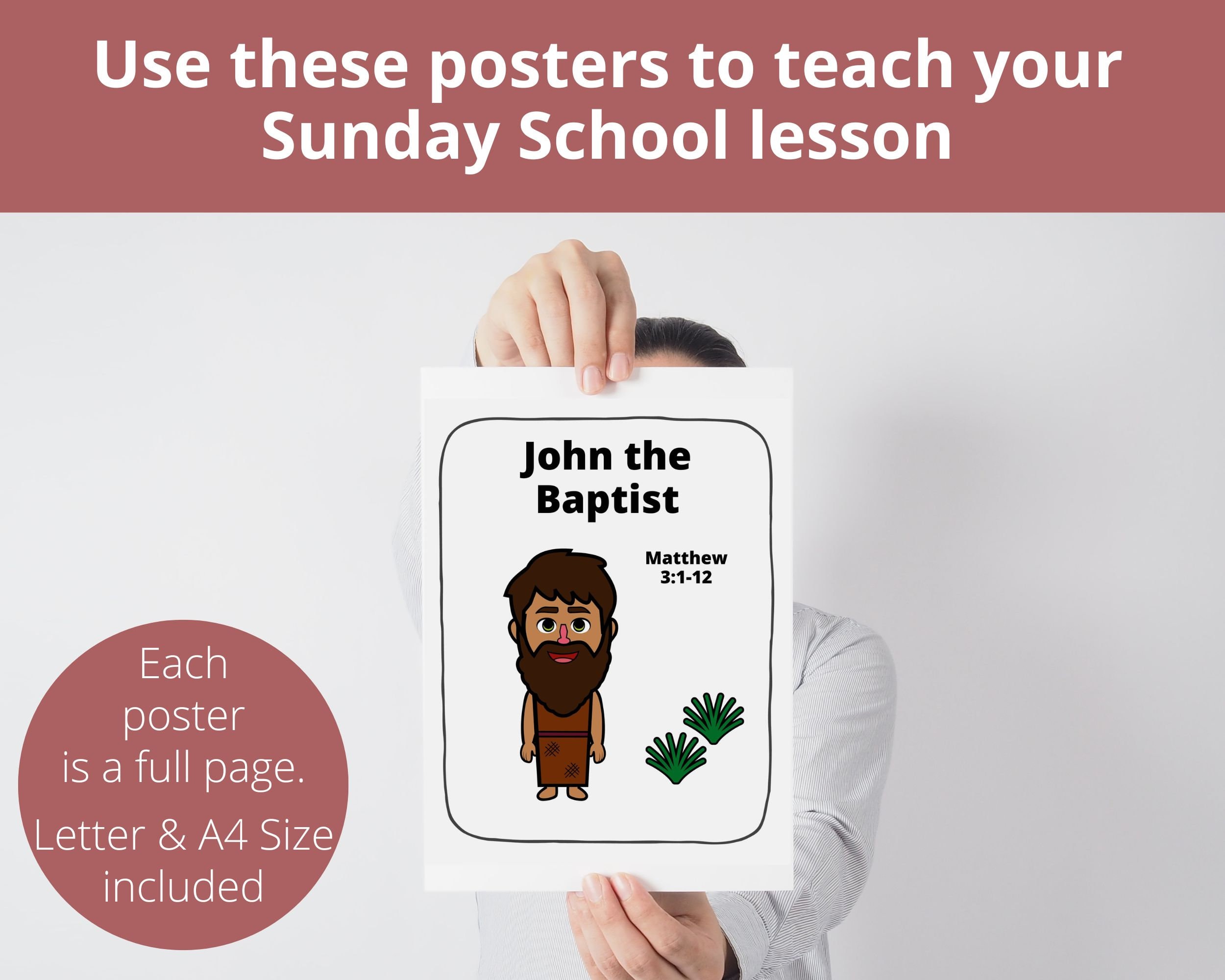 John the Baptist, Honey and Locust, Bible Story Poster, Bible Coloring ...