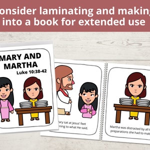Mary and Martha, Martha and Mary Jesus, Bible Posters for Kids, Church ...