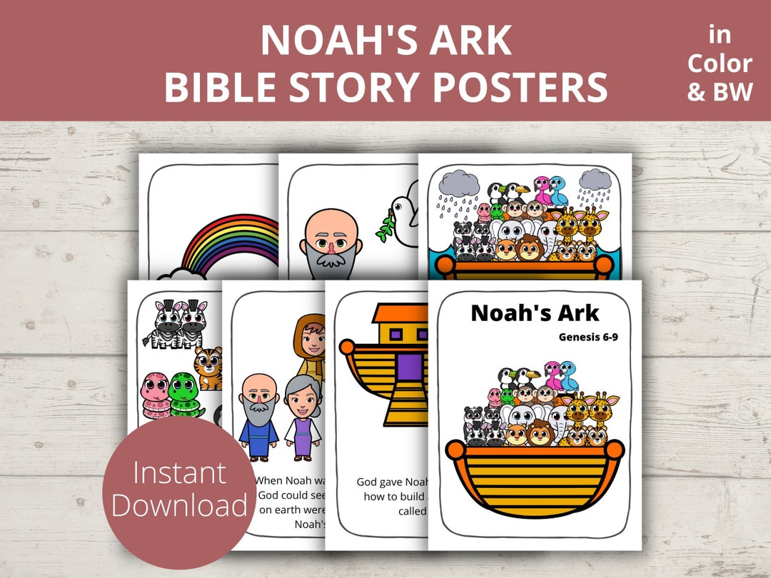 Noahs Ark Activity, Bible Story Posters, Morning Basket Printable ...