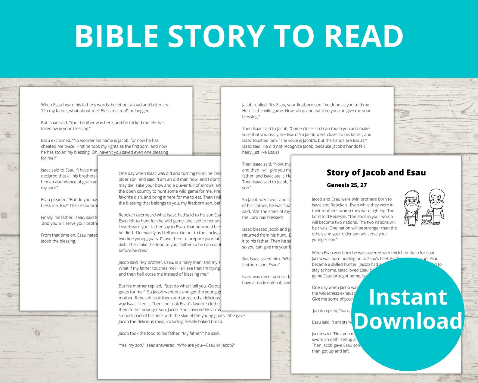 Jacob and Esau, Bible Story for Kids, Sunday School Activity, I Spy ...