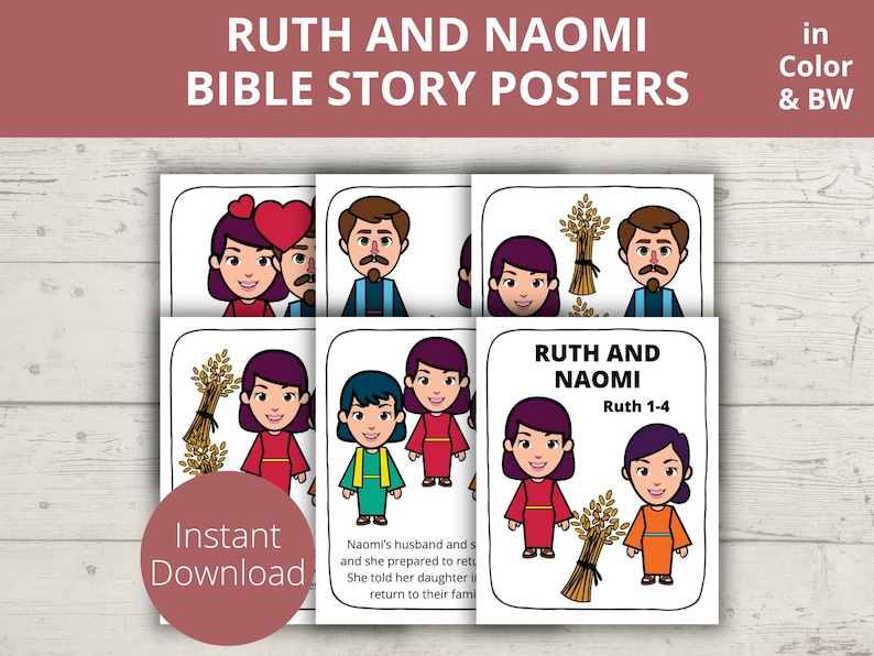 Ruth and Naomi, Ruth and Boaz, Bible Crafts for Kids, Church Bulletin ...