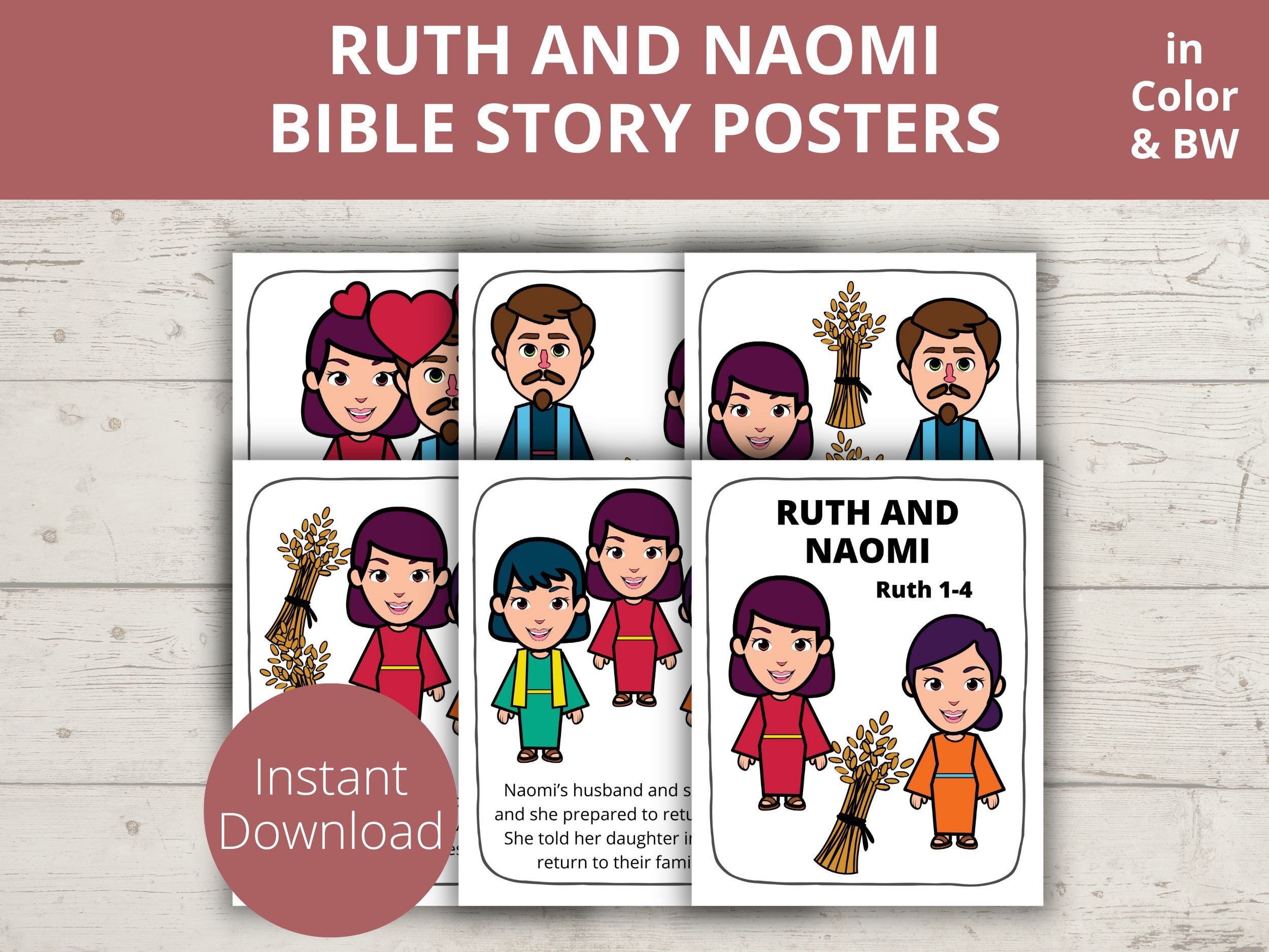 Ruth and Naomi, Ruth and Boaz, Bible Crafts for Kids, Church Bulletin ...