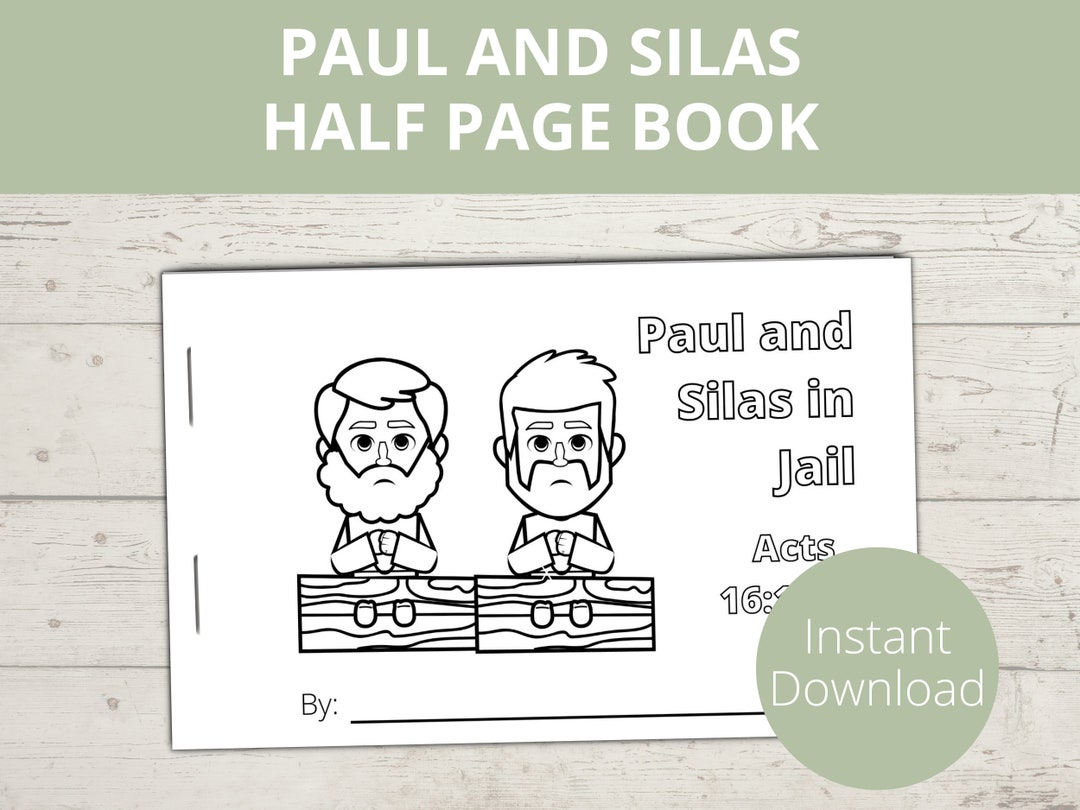 Paul and Silas, Mini Book, Paul and Silas in Jail, Bible Story, Sunday ...