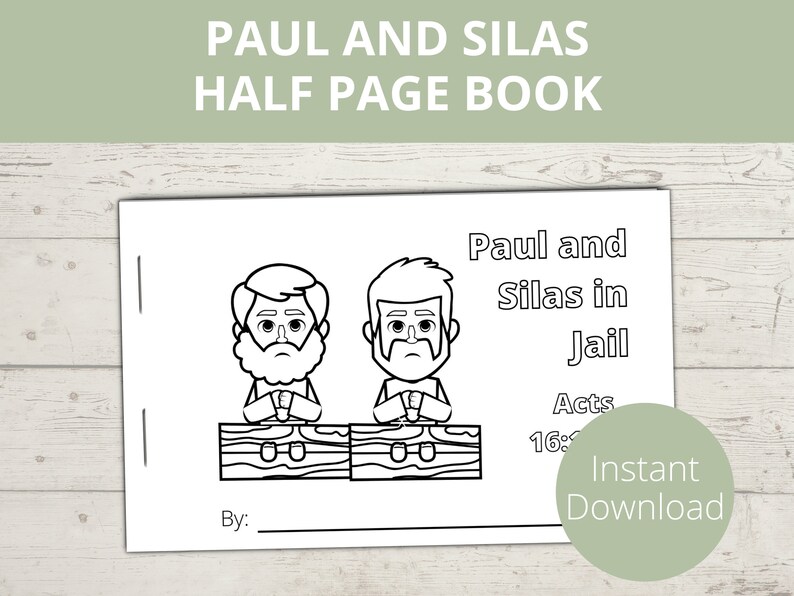 Paul and Silas, Mini Book, Paul and Silas in Jail, Bible Story, Sunday ...