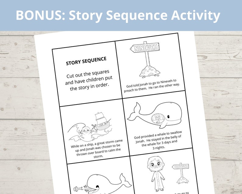 Jonah and the Whale Sunday School Craft, Bible Story Activities ...