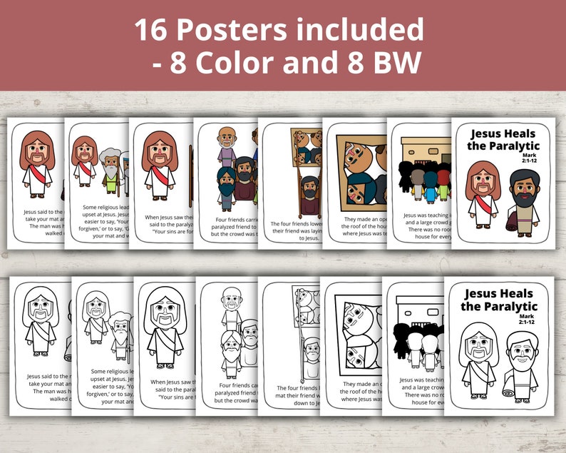 Jesus Heals Paralytic Jesus Heals Paralyzed Man Bible Story - Etsy