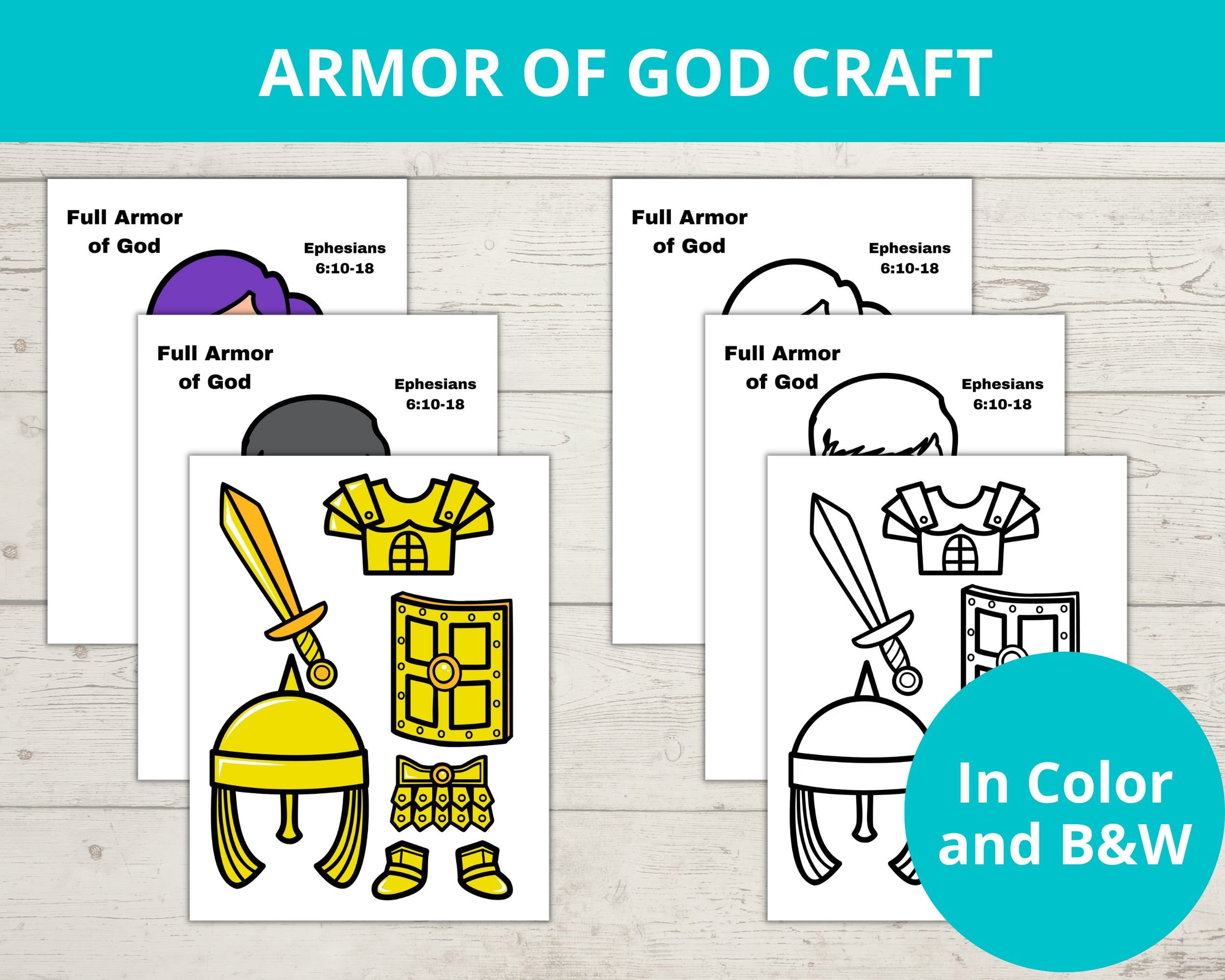 Armor of God, Put on the Full Armor of God, Bible Activities for Kids ...