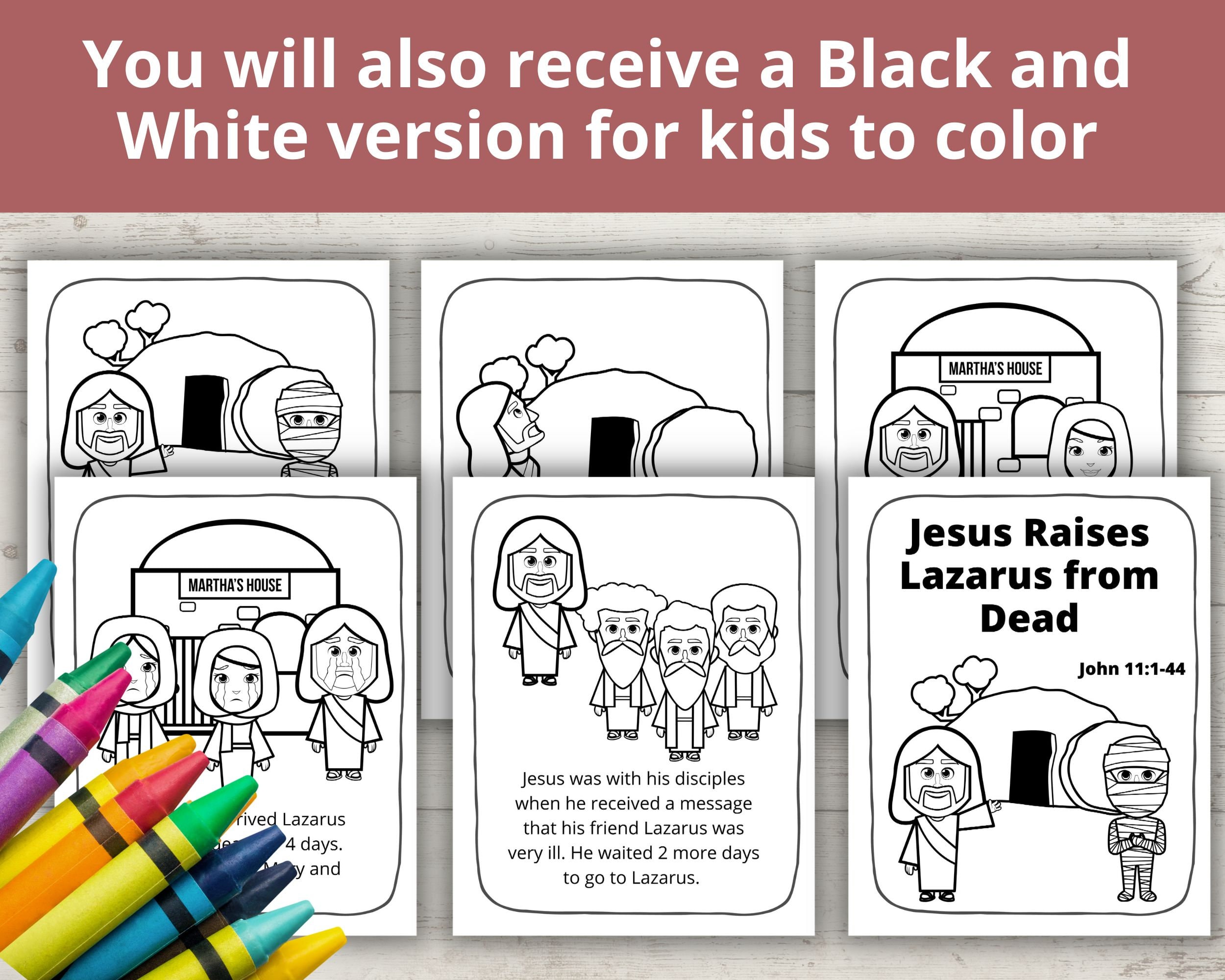 Jesus Raises Lazarus, Bible Story Poster, Morning Basket, Church ...