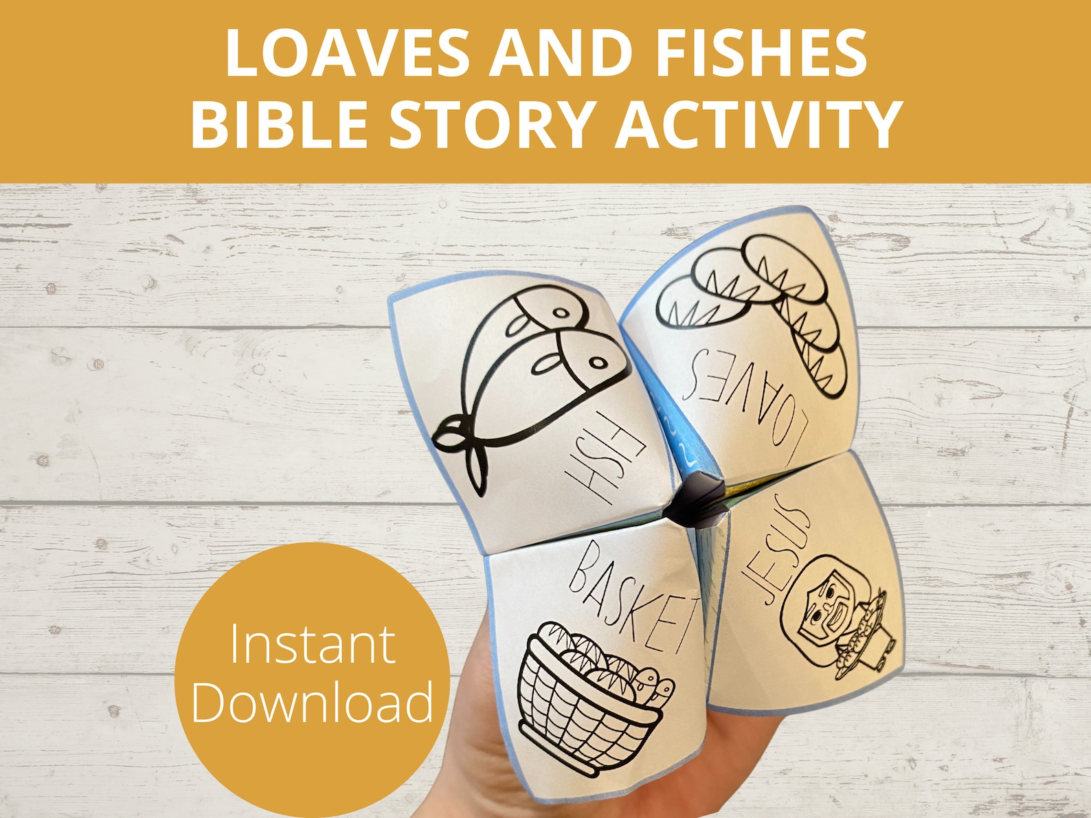 Loaves and Fishes Craft, John 6 Bible Story Activity, Fortune Teller ...