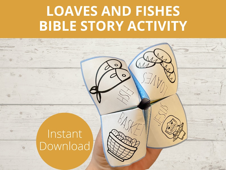 Loaves and Fishes Craft, John 6 Bible Story Activity, Fortune Teller ...