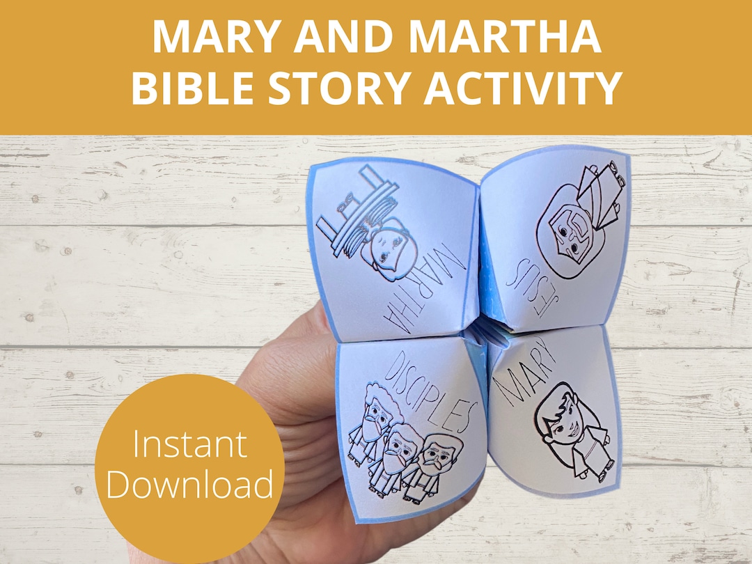 Mary and Martha With Jesus, Fortune Teller, Cootie Catcher, Martha and Mary, Bible Story ...