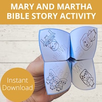 Mary and Martha With Jesus | Dot Marker Bible Craft - Etsy