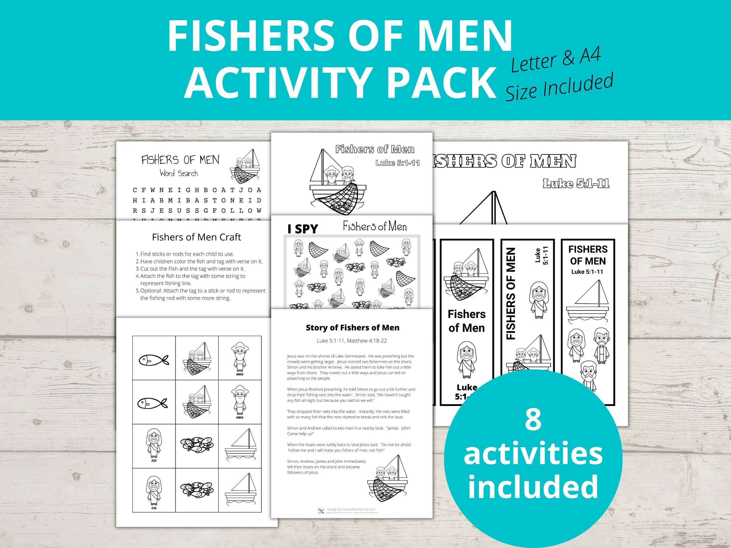Fishers of Men Bible Story Activities, Sunday School Craft, Activity ...