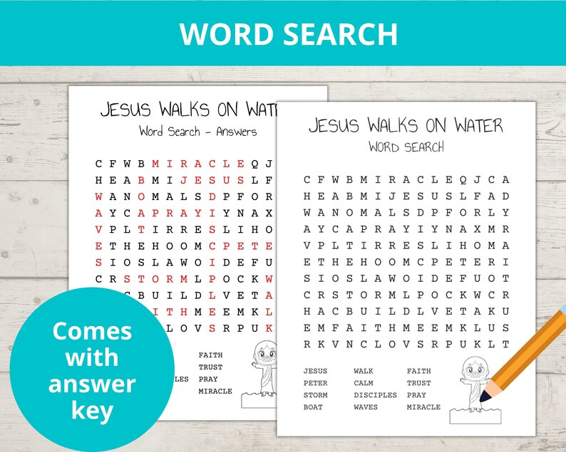 Jesus Walks on Water, Bible Story Craft, Sunday School Lesson, Activity ...