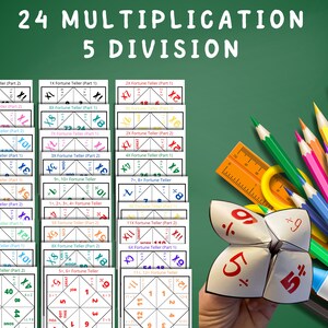 Math Flash Cards, Math Fortune Teller, Times Table, Multiplication ...
