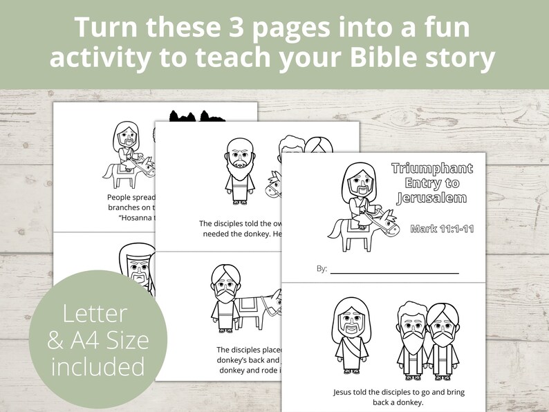 Palm Sunday for Kids, Jesus on Donkey, Triumphant Entry, Easter Story ...