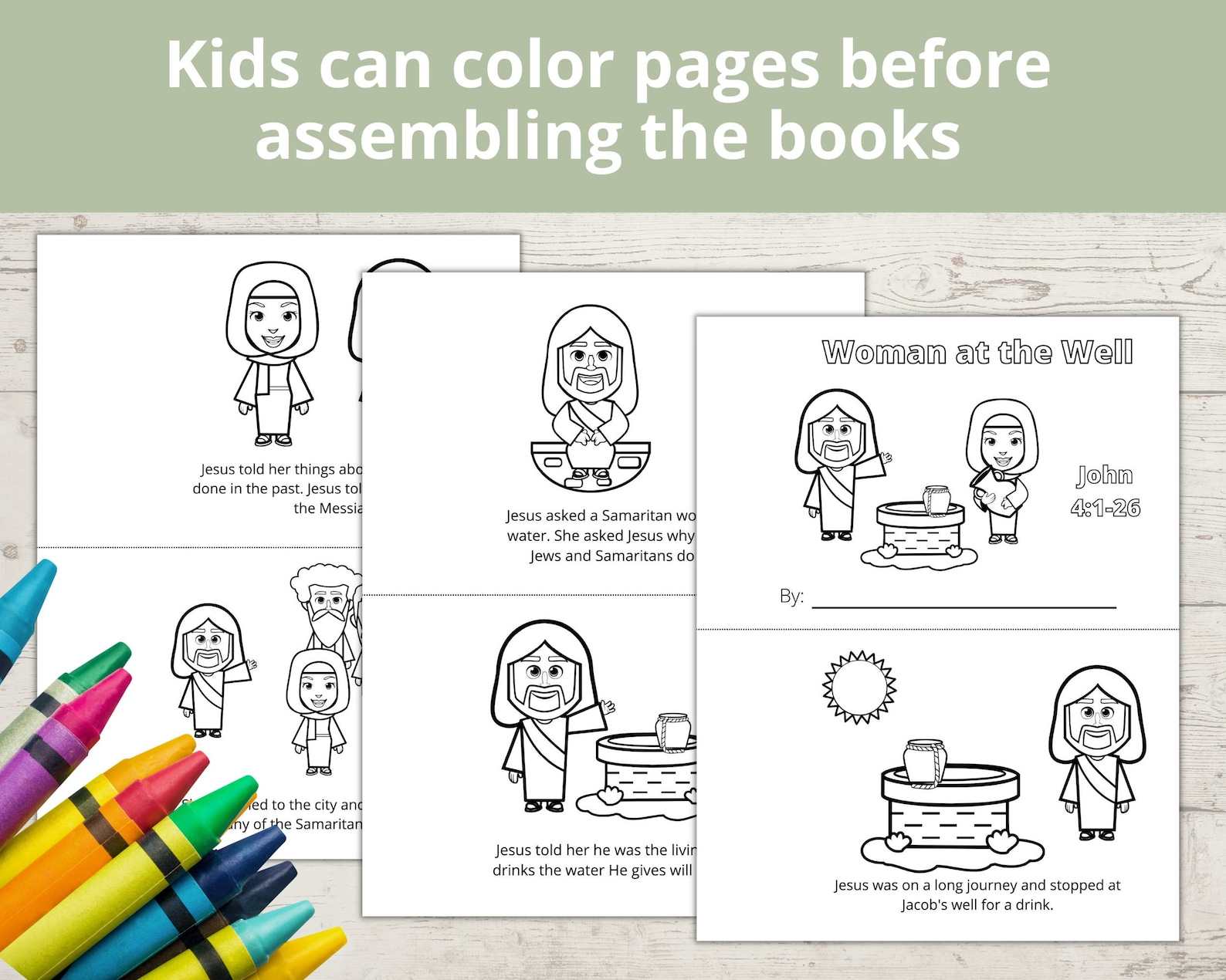 Woman and the Well Craft, Samaritan Woman, Mini Booklet, Jesus Woman at ...