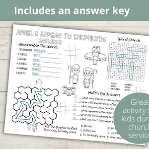 Angels Appear to Shepherds, Christmas Nativity, Church Kids Activity ...