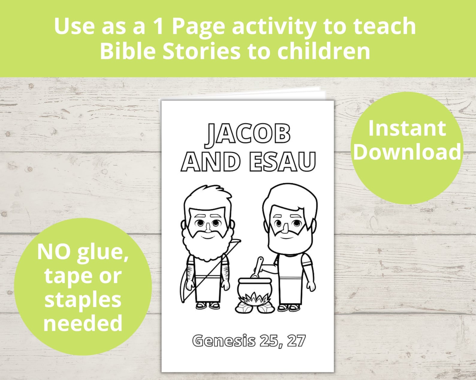 Jacob and Esau Bible Story for Kids Sunday School Crafts - Etsy Canada