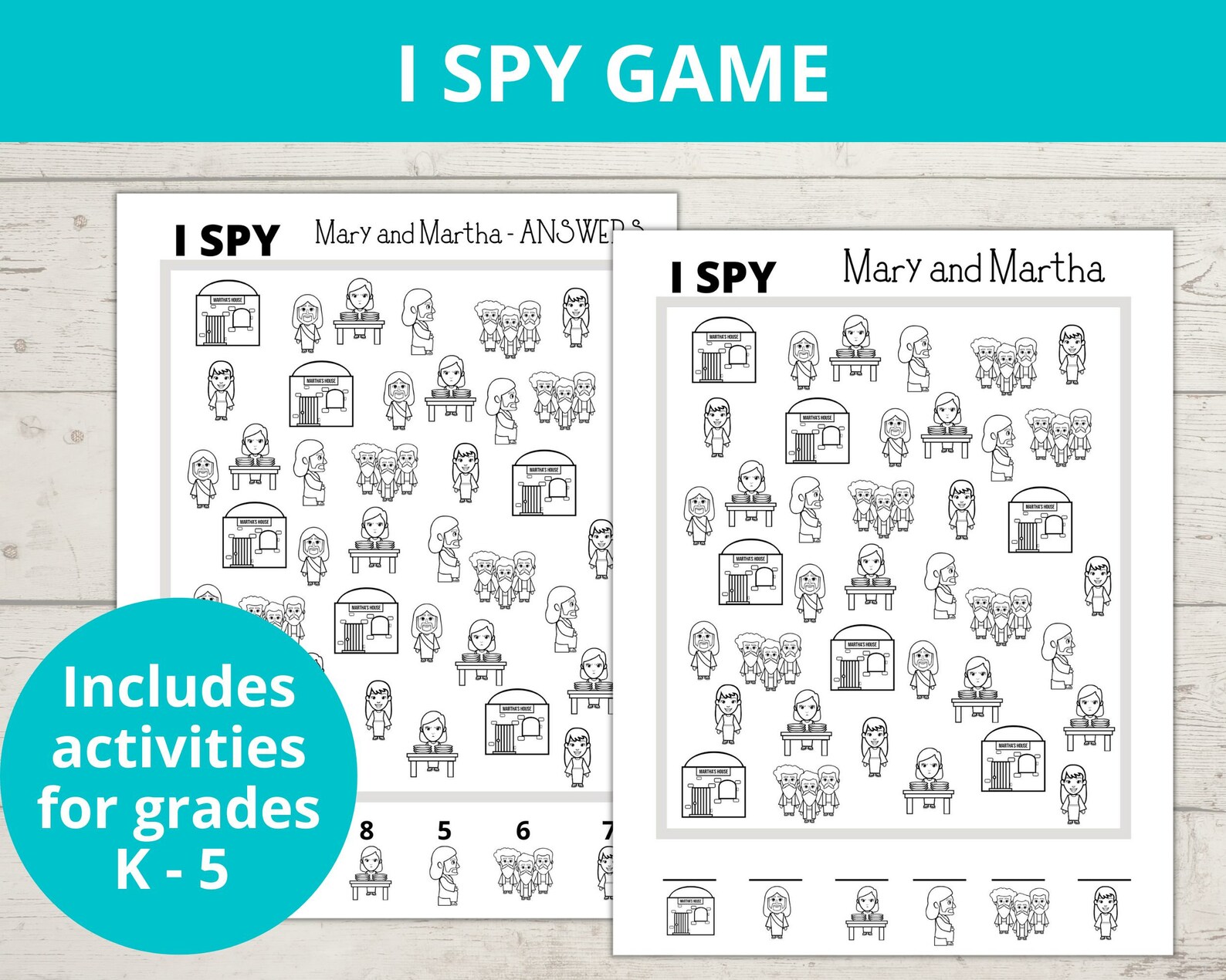 Mary and Martha, Bible Story Crafts, Mary Jesus, Sunday School Activity ...