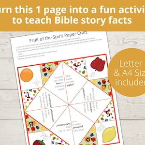 Fruit of the Spirit Printable, Fruit of the Spirit for Kids, Fortune ...