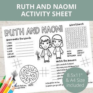 Ruth and Naomi Craft, Ruth and Boaz, Sunday School Activities, Naomi ...