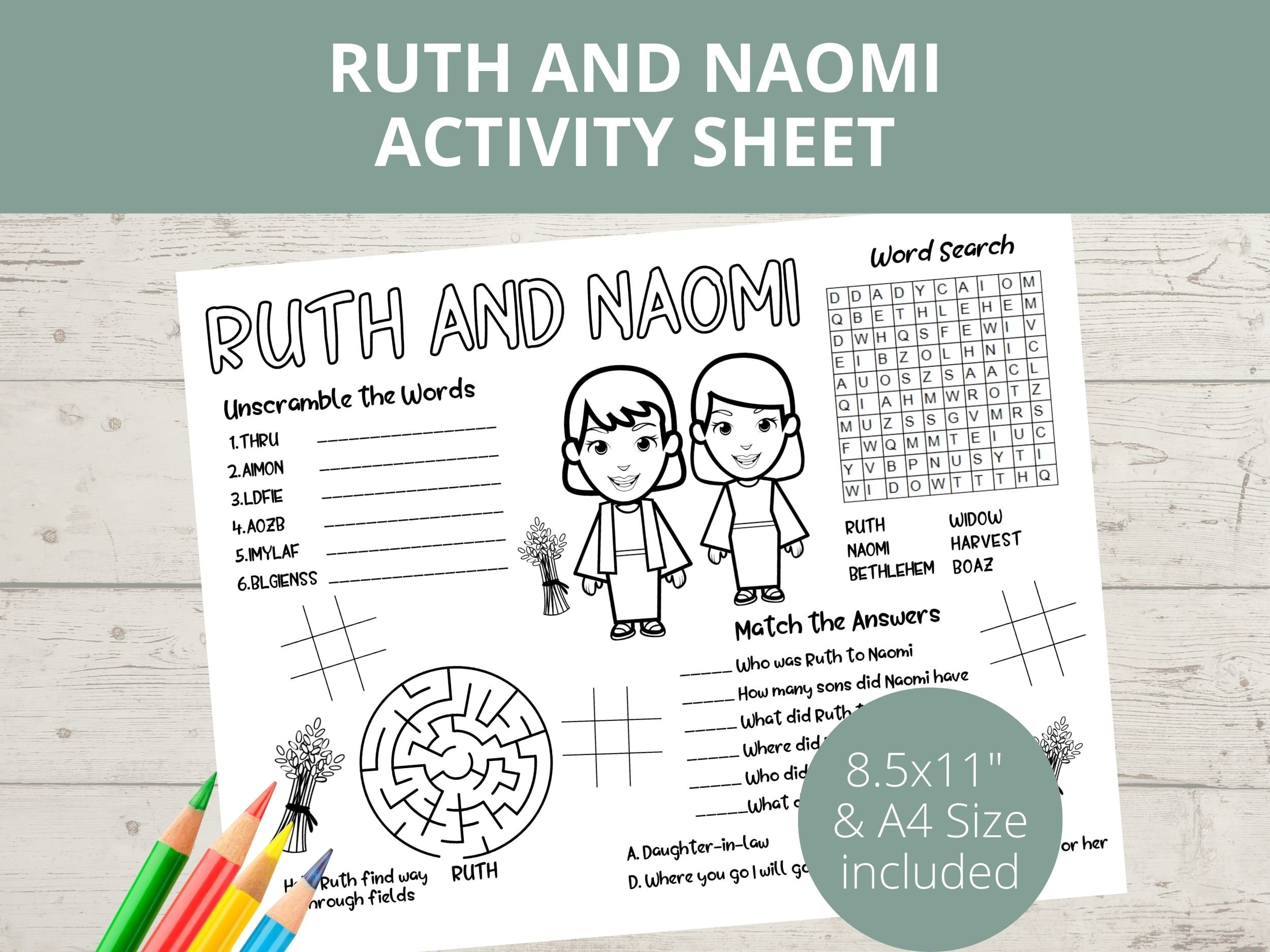 Ruth and Naomi Craft, Ruth and Boaz, Sunday School Activities, Naomi ...