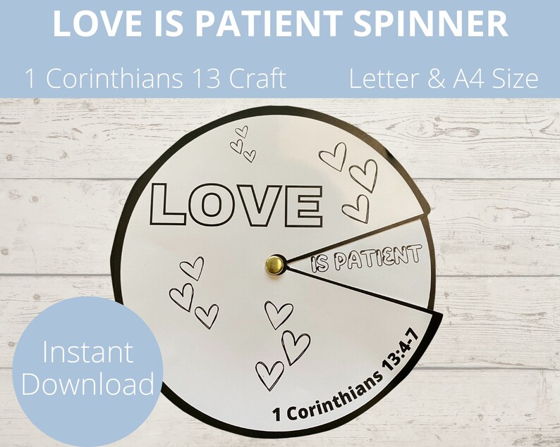 Love is Patient Sunday School Craft 1 Corinthians 13 Bible - Etsy