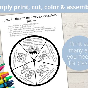Palm Sunday Activity, Jesus Triumphant Entry to Jerusalem Craft, Easter ...