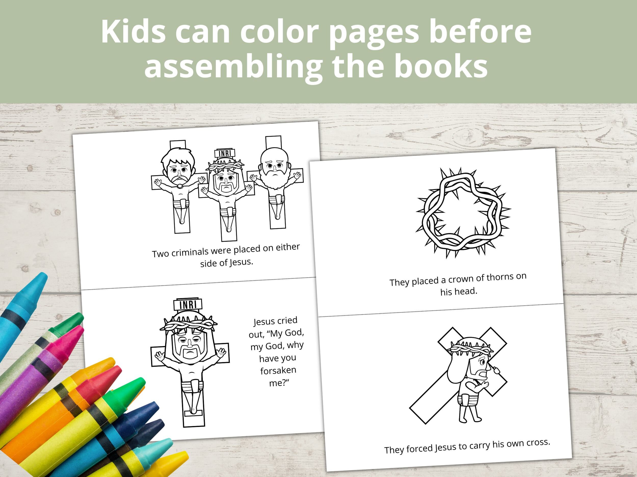 Jesus Dies on Cross, Easter Story Activity, Jesus on the Cross, Story ...