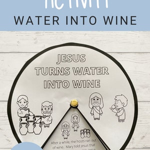 Jesus Turns Water Into Wine Bible Story, Sunday School Craft, Miracles ...