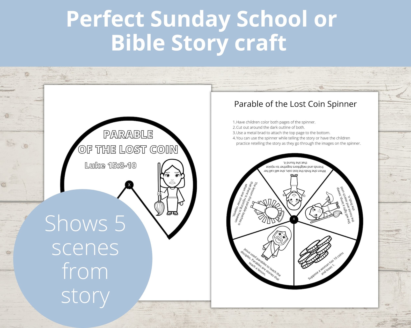 Parable of Lost Coin, Bible Story Printable, Homeschool Bible ...