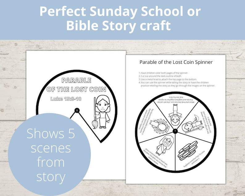 Parable of Lost Coin, Bible Story Printable, Homeschool Bible ...