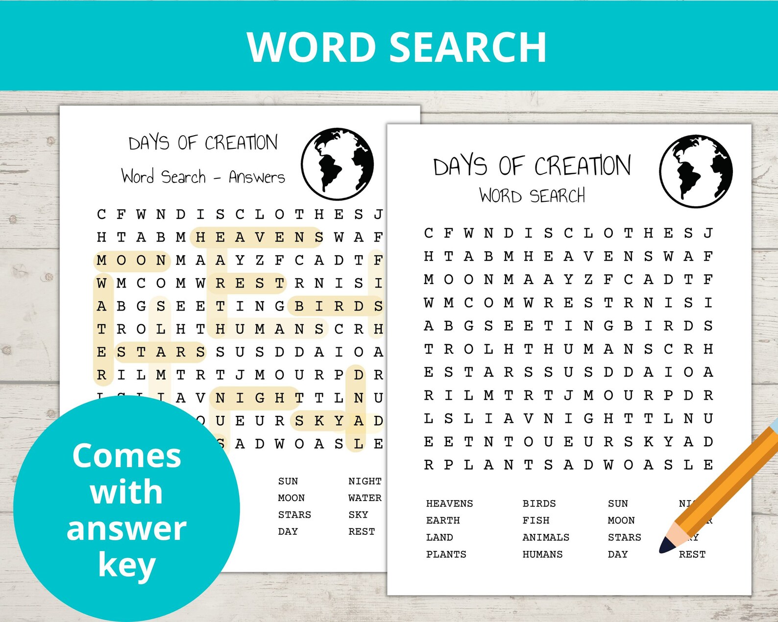 Days of Creation Bible Story Activities, Sunday School Craft, Activity ...